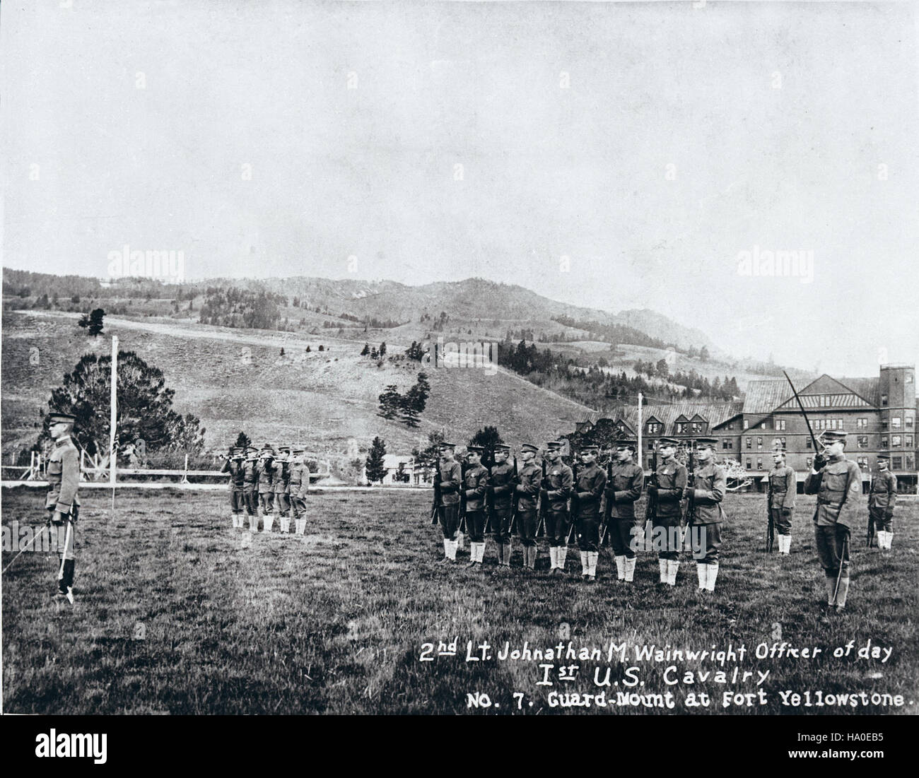The Guard Mount ceremony at Mammoth Parade Ground in Yellowstone ...