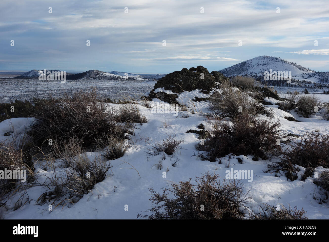 This image captures Crescent Butte, Half Cone, and Big Cinder Butte ...