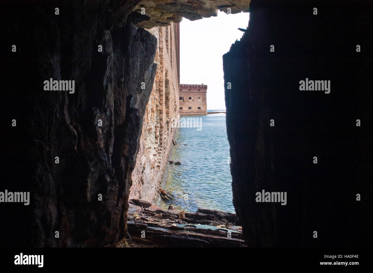 A view from inside Fort Jefferson at Dry Tortugas National Park ...