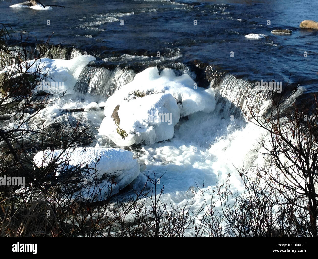 katmainps 16435114621 Ice on the rocks at Brooks Falls 2 Stock Photo ...