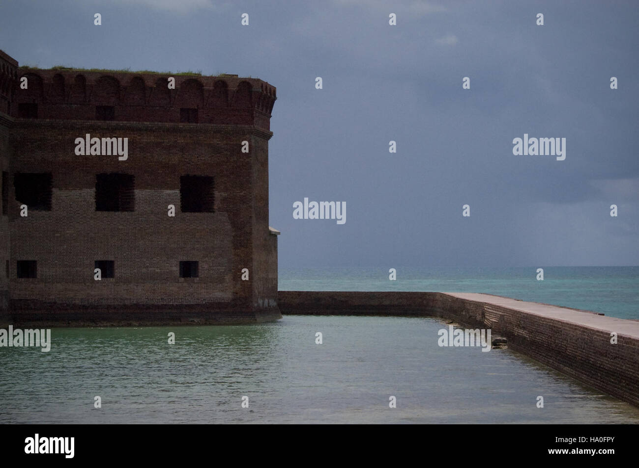The image shows Dry Tortugas National Park's historic Fort, moat, and ...
