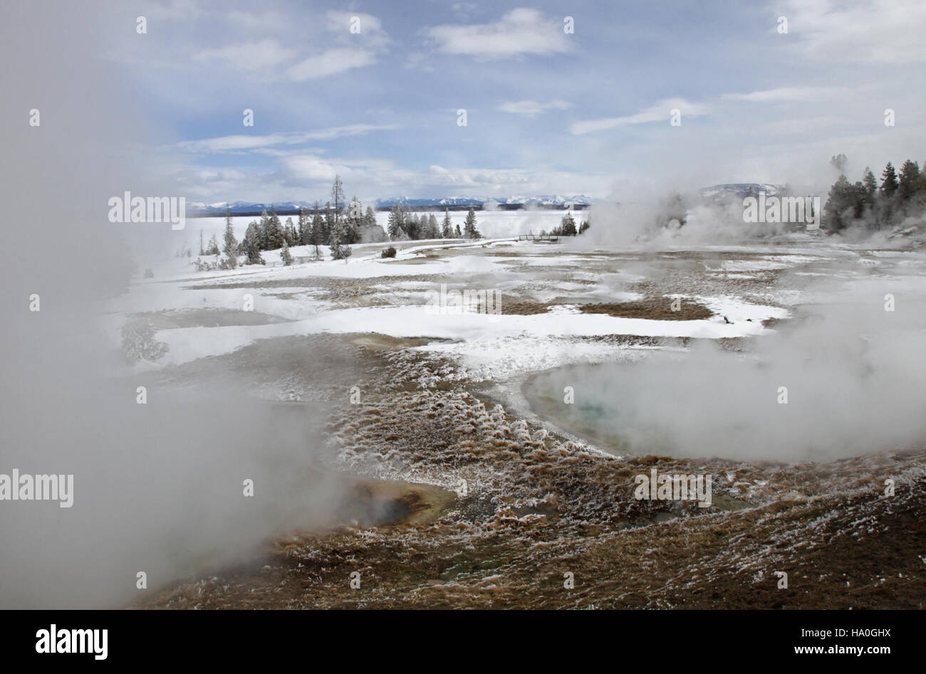 West Thumb Geyser Basin, located in Yellowstone National Park ...
