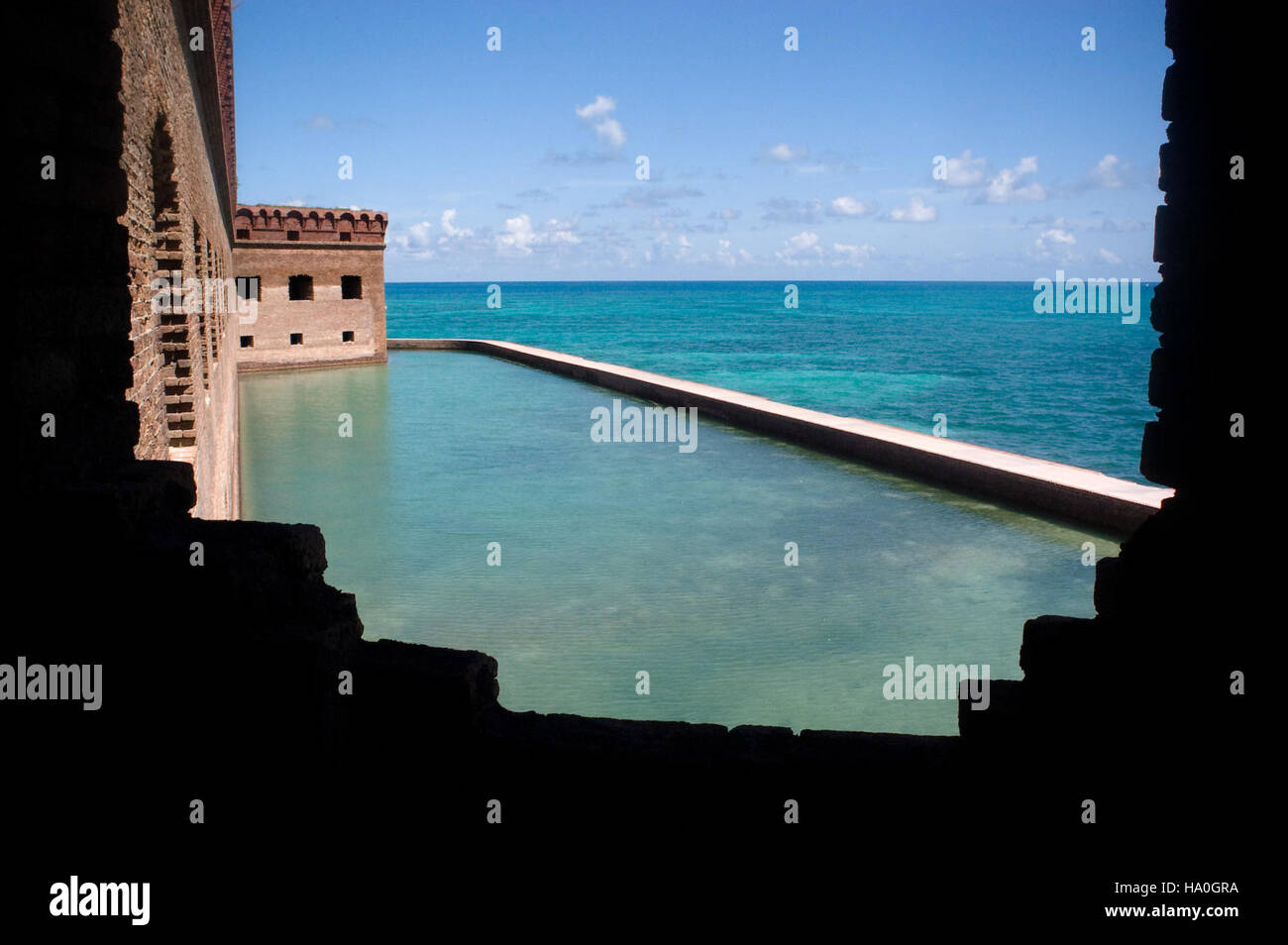The view from inside Fort Jefferson at Dry Tortugas National Park ...