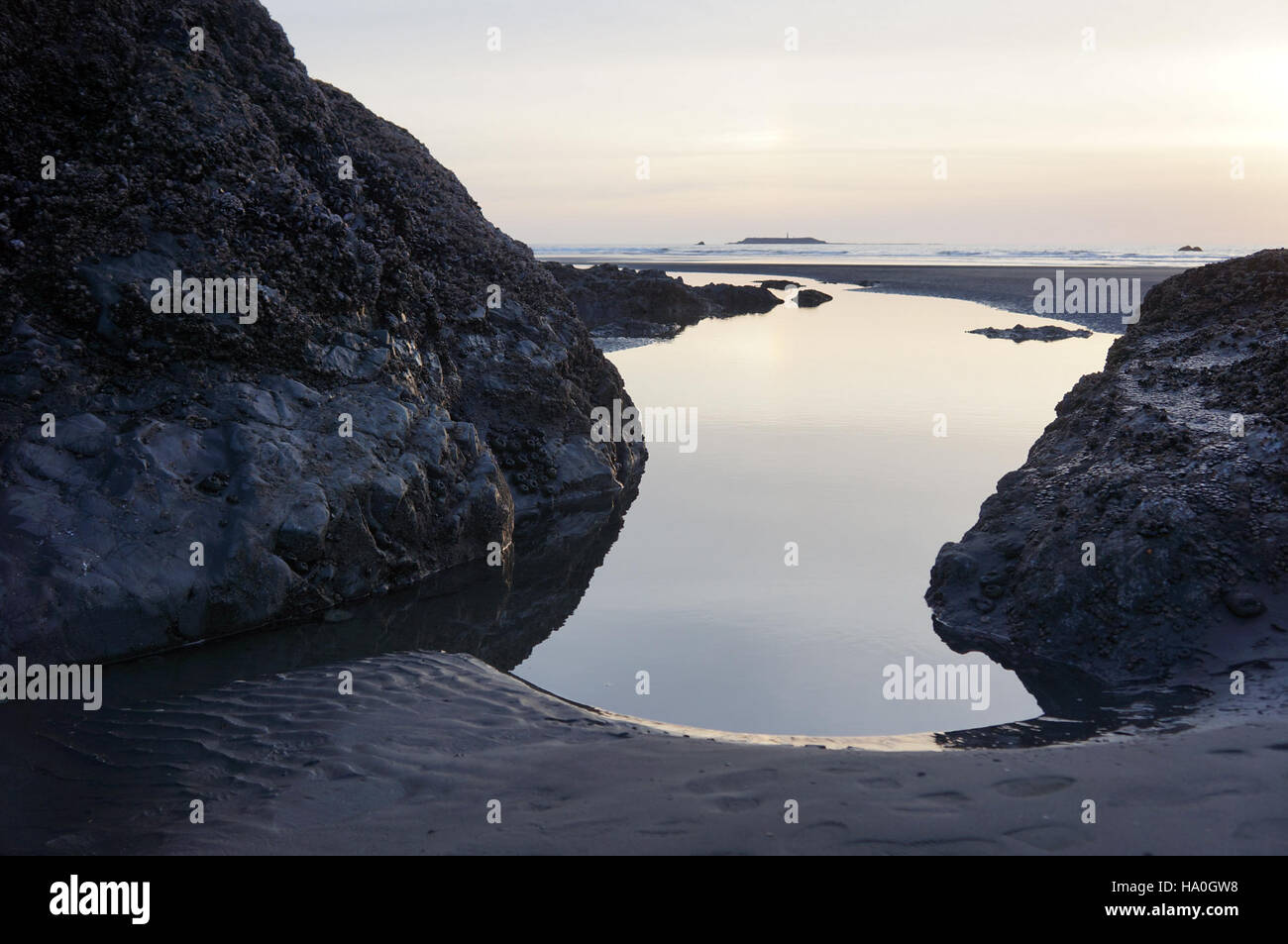 This image captures the scenic beauty of Ruby Beach at sunset ...