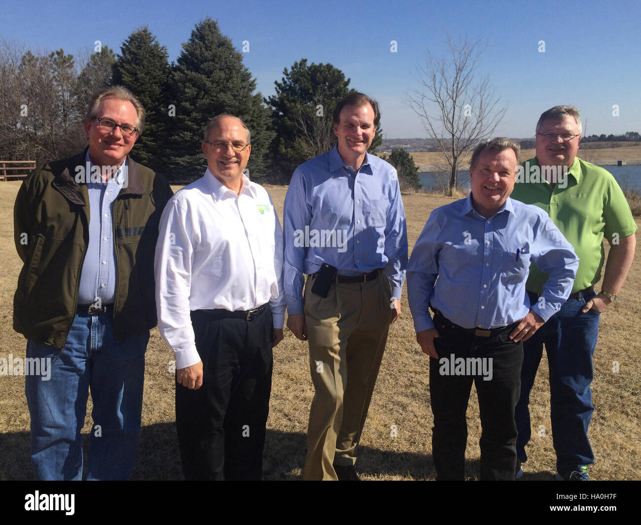 This image shows USDA officials at an event discussing conservation ...