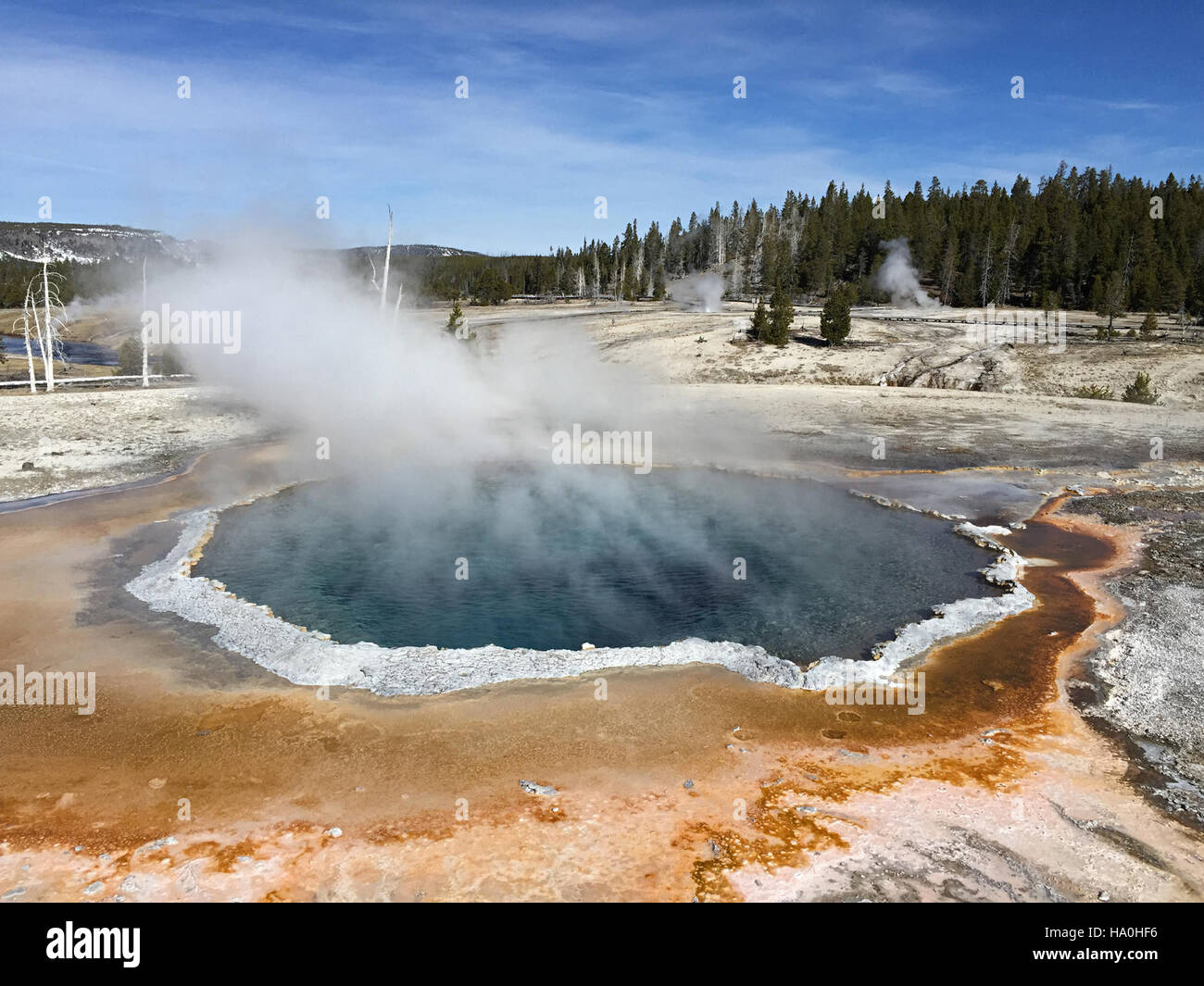 Crested Pool in Yellowstone National Park is one of the park’s iconic ...