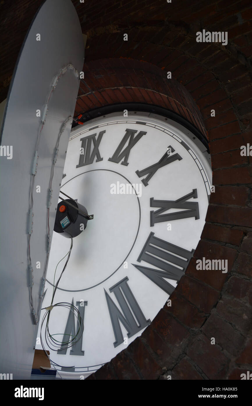This photo showcases a clock installation art project supported by the ...