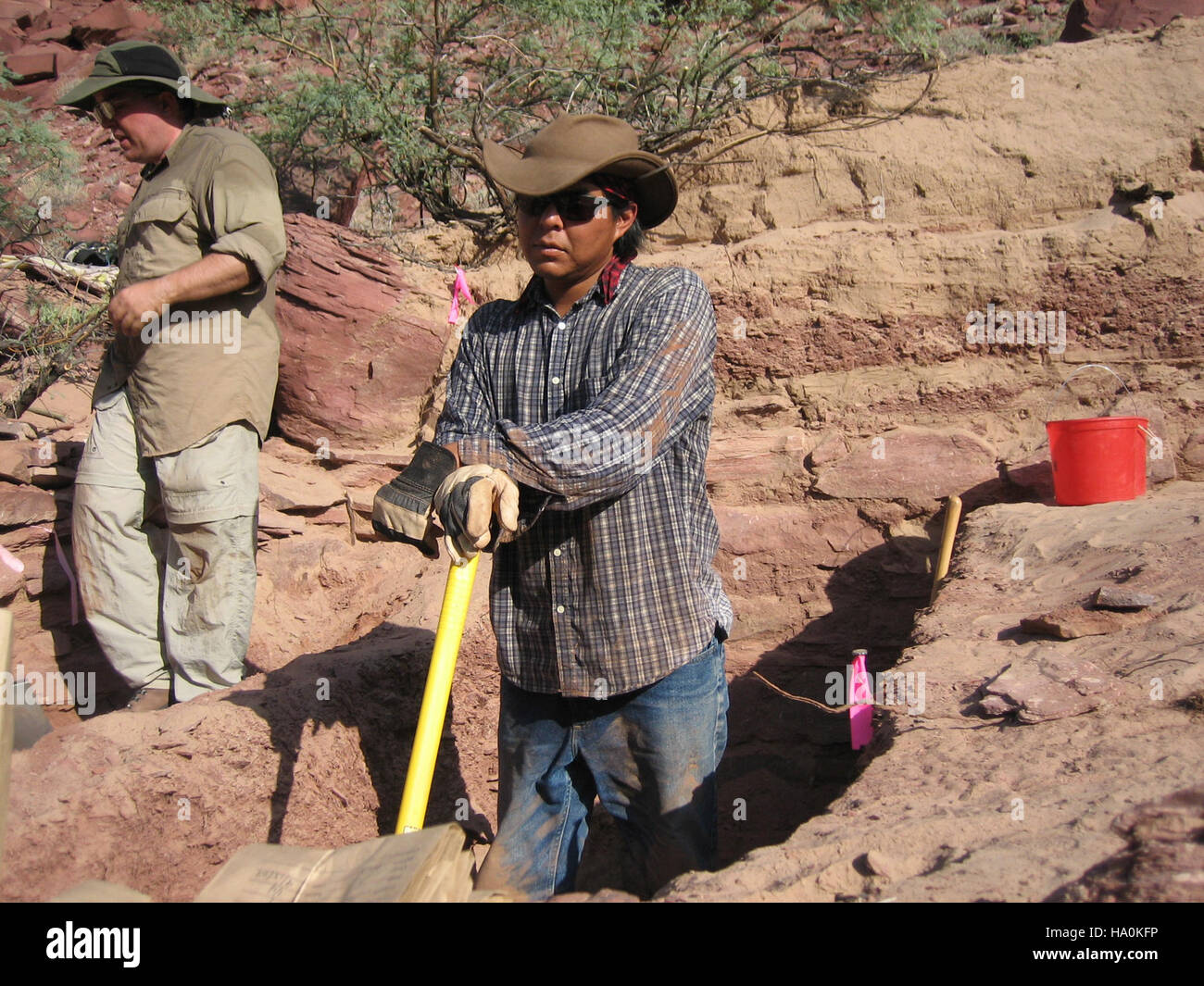 This image presents archaeological research at the Grand Canyon ...