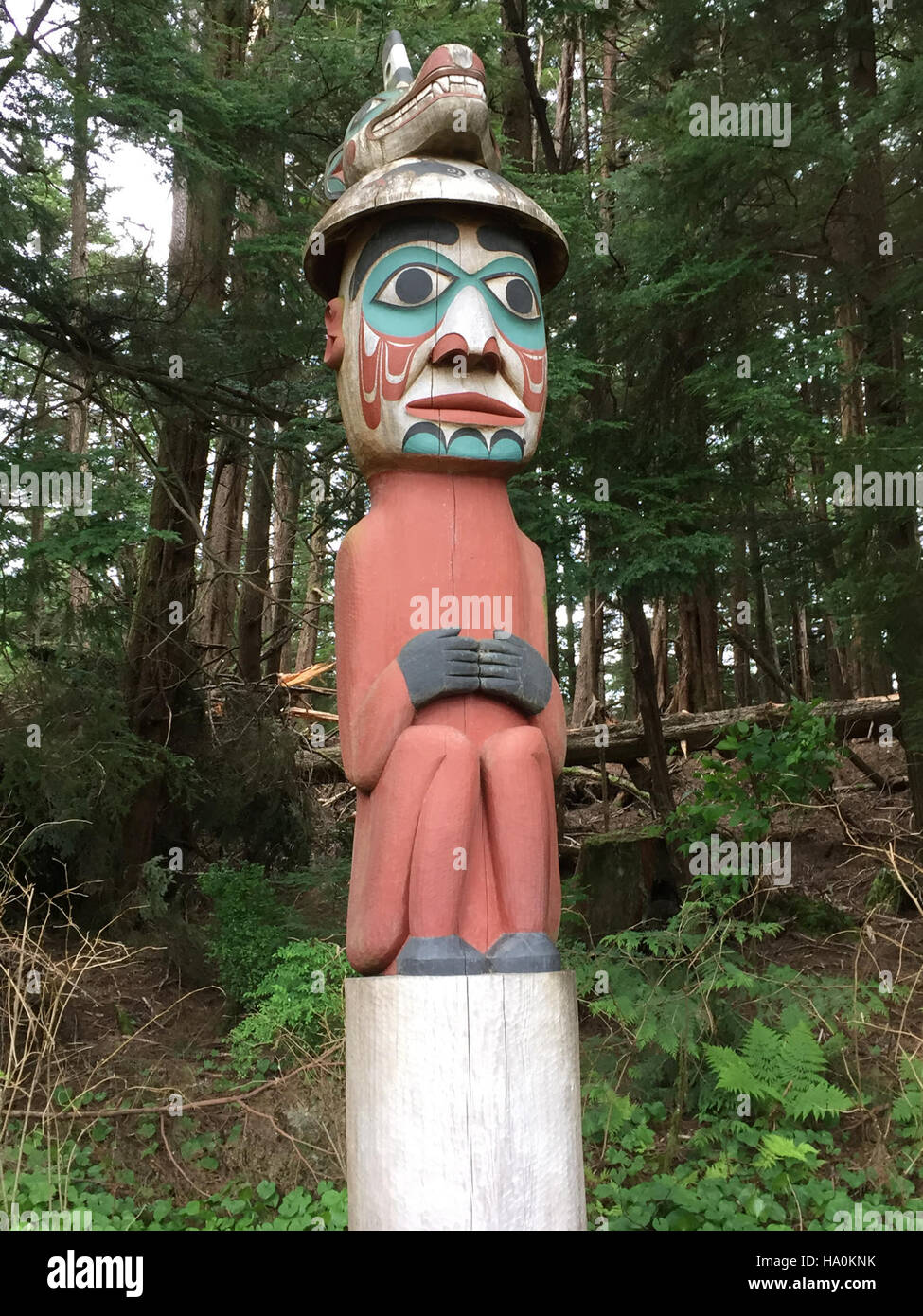 A totem pole in Alaska, showcasing indigenous artistry and cultural ...