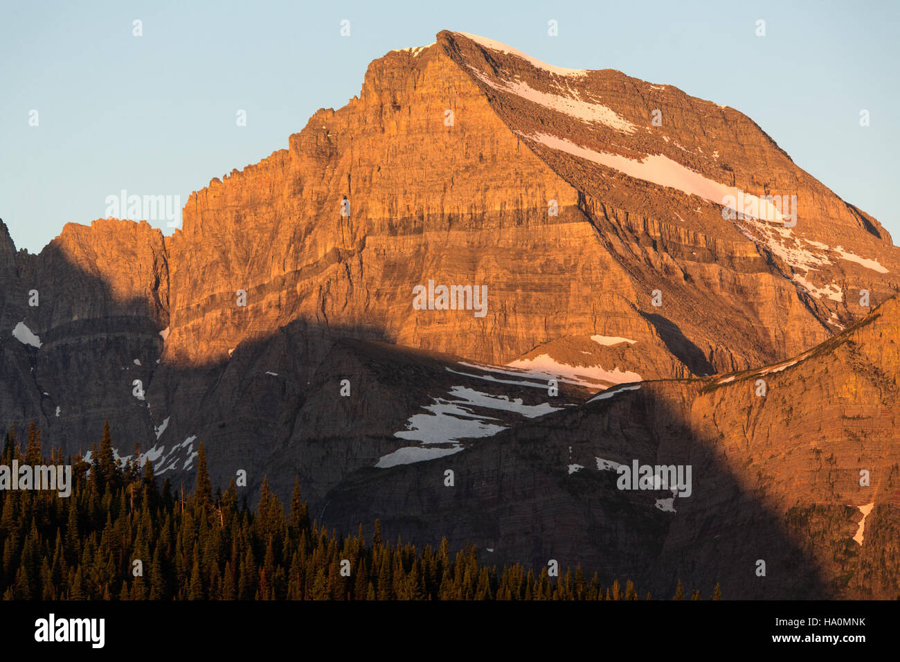 Golden Mount Gould in Glacier National Park is a prominent natural ...