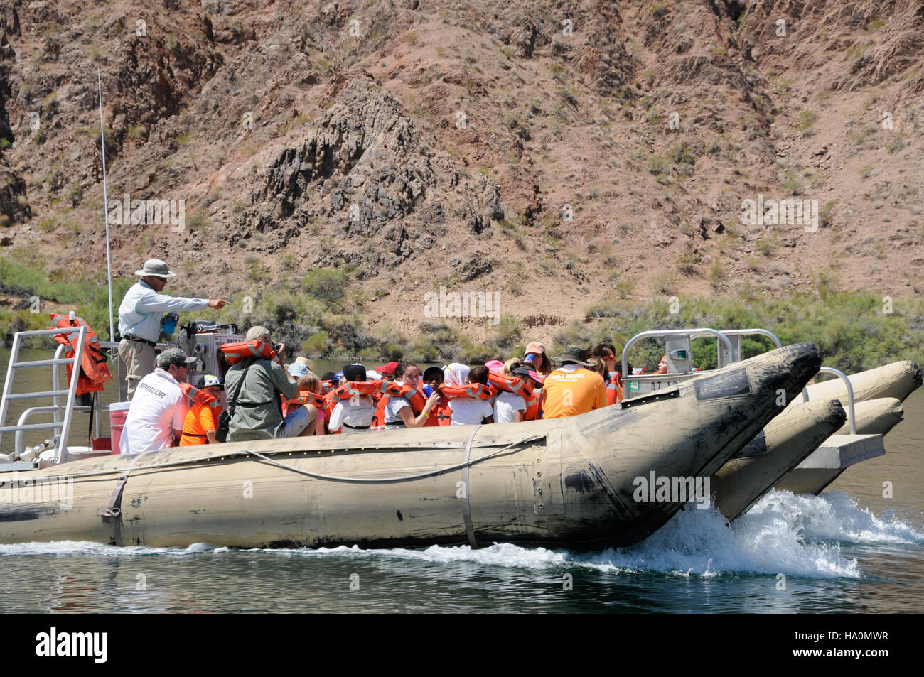 YMCA kids enjoy a safe day at Lake Mojave in the Lake Mead National ...