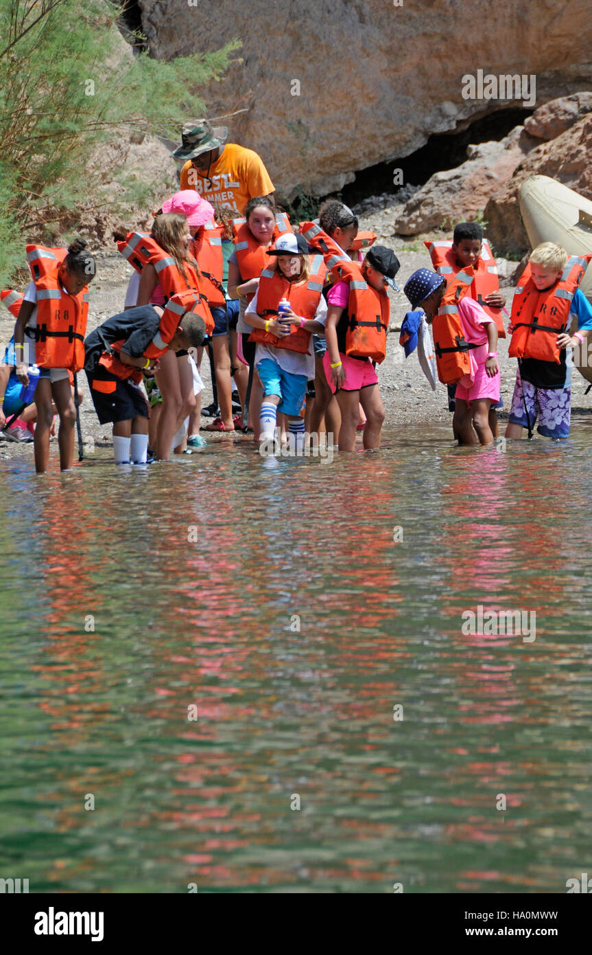 Children from the YMCA enjoy a day on Lake Mojave at the Lake Mead ...
