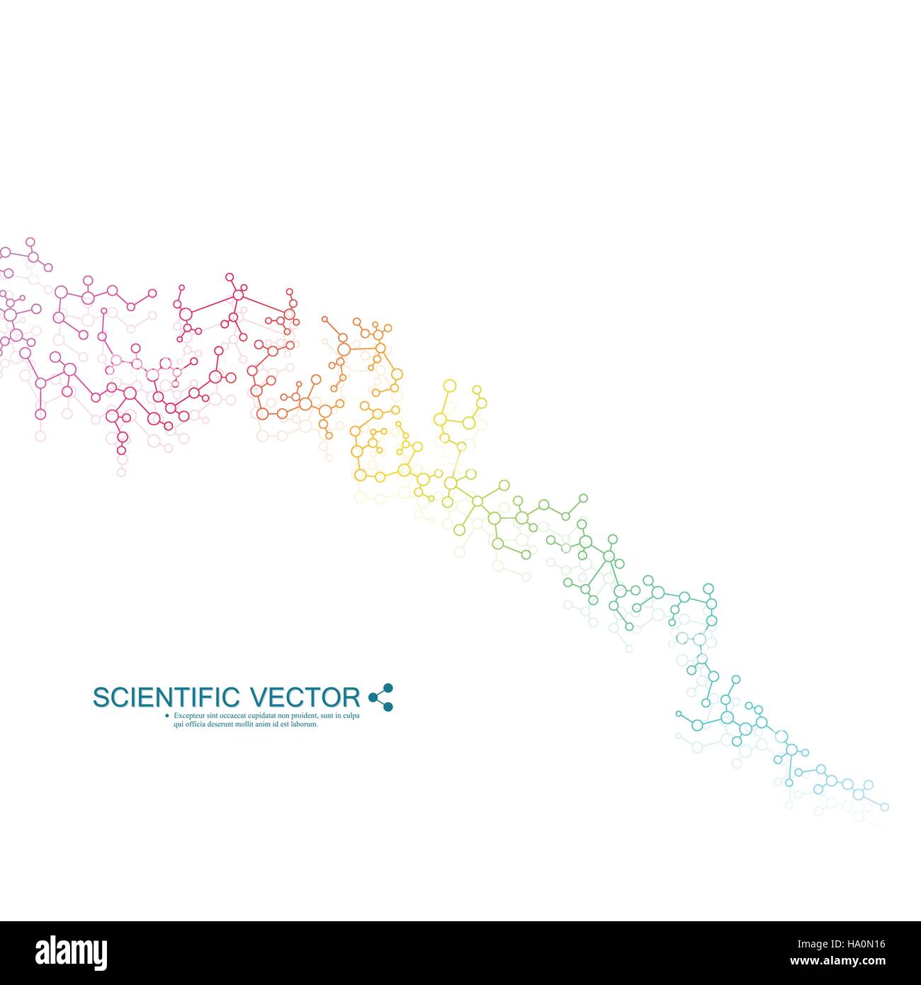 Structure molecule of DNA and neurons. Structural atom. Chemical ...