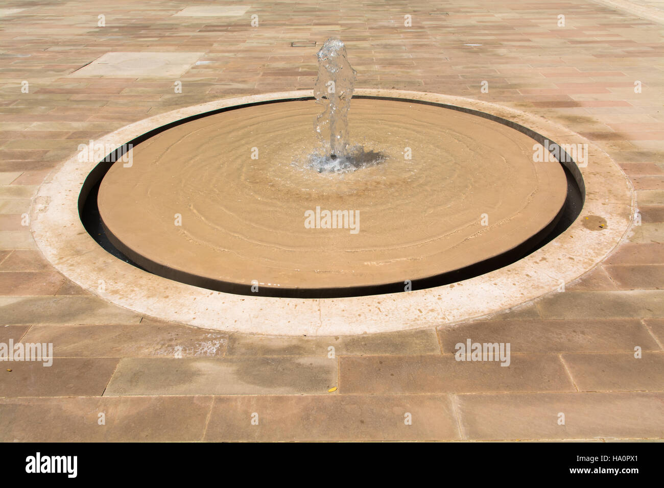 High Angle View Of Circular Fountain Stock Photo - Alamy