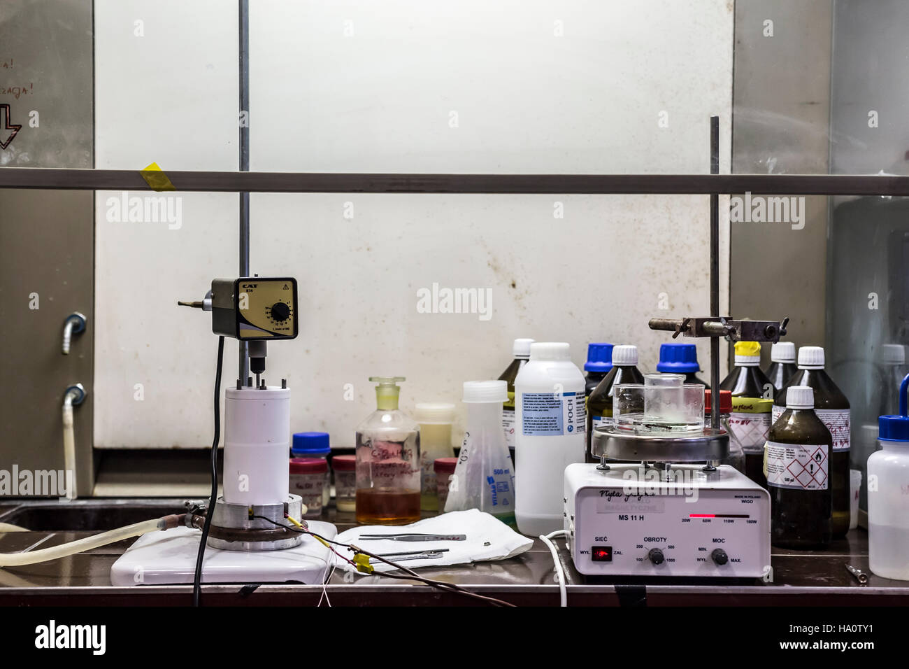Laboratory with samples in the Department of Materials Science at the ...