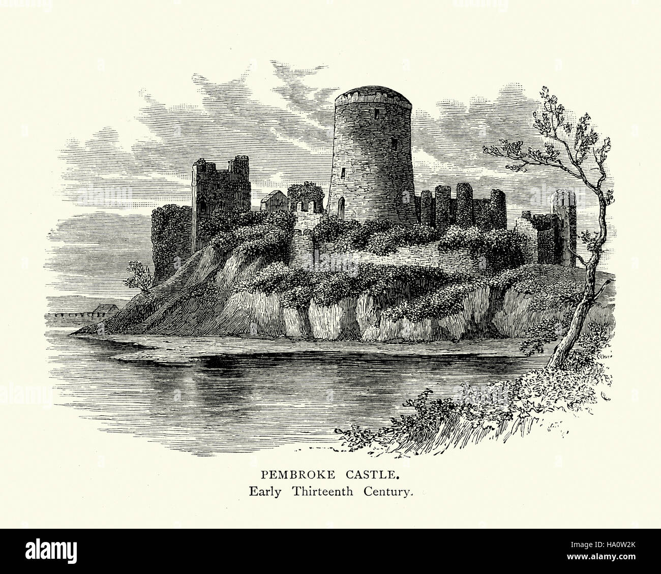 Pembroke Castle a medieval Linear castle in Pembroke, West Wales ...