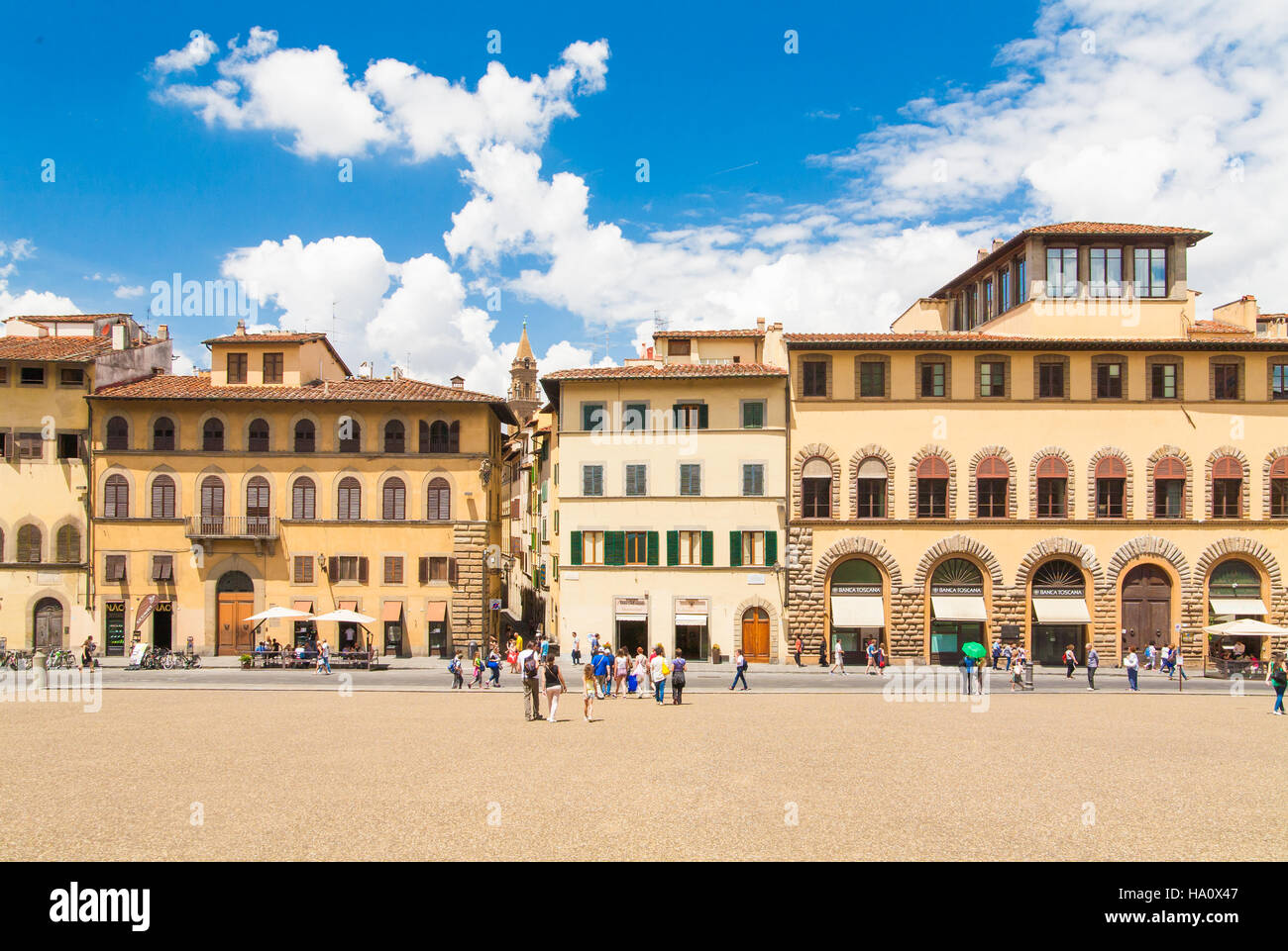 The typical italian street. Side view of the street. Italy, Florence ...