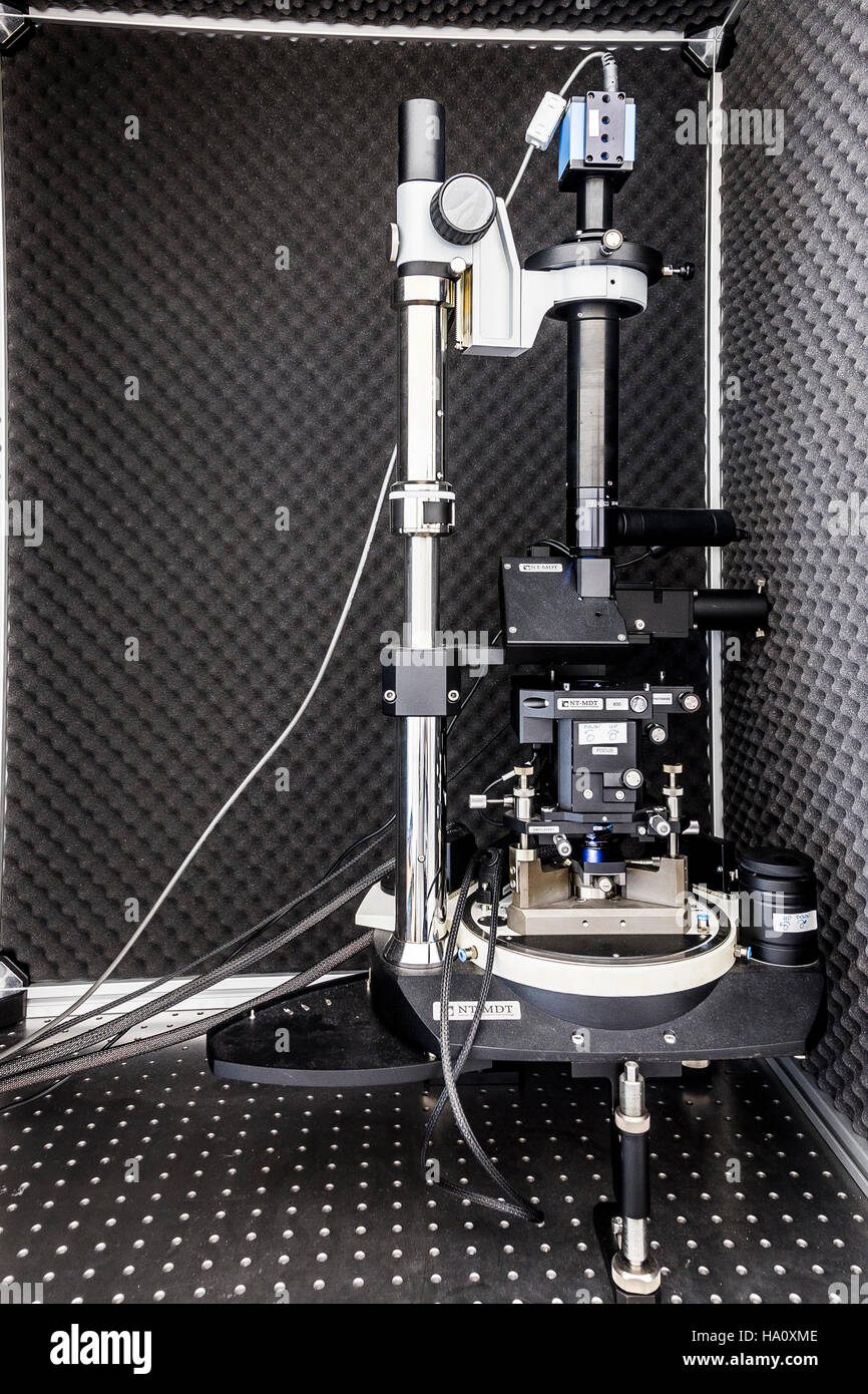 An atomic force microscopes in the Department of Materials Science at ...