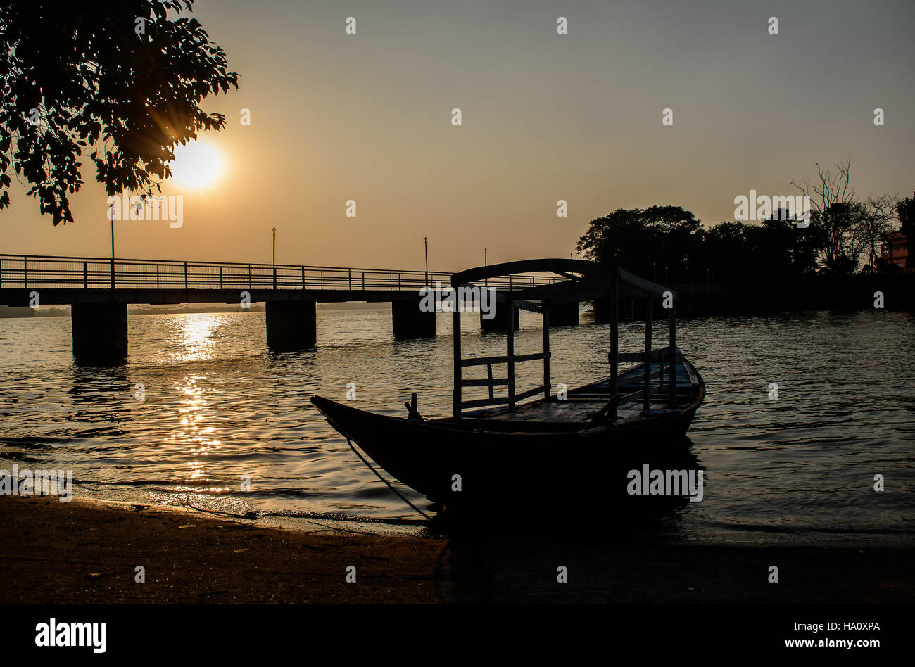 at the time of sunset at maithon dam Stock Photo - Alamy