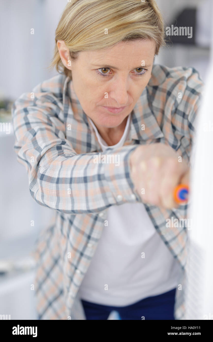 middle-aged woman working Stock Photo - Alamy