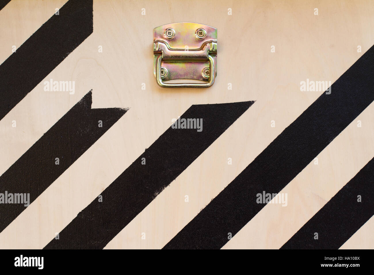 wooden cargo container door detail with metallic handle and black ...