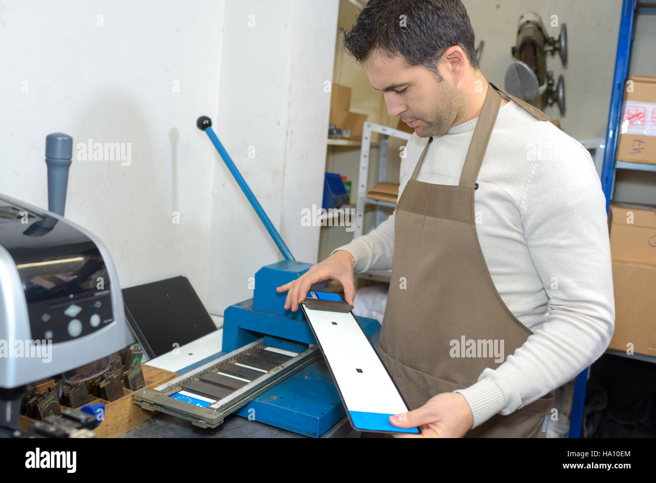 problem with the small machine Stock Photo - Alamy