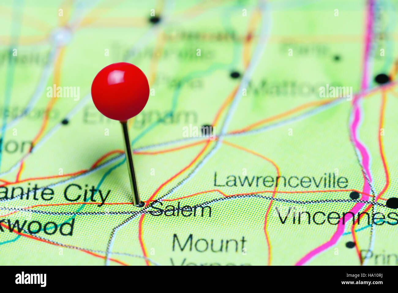 Salem on a map hi-res stock photography and images - Alamy