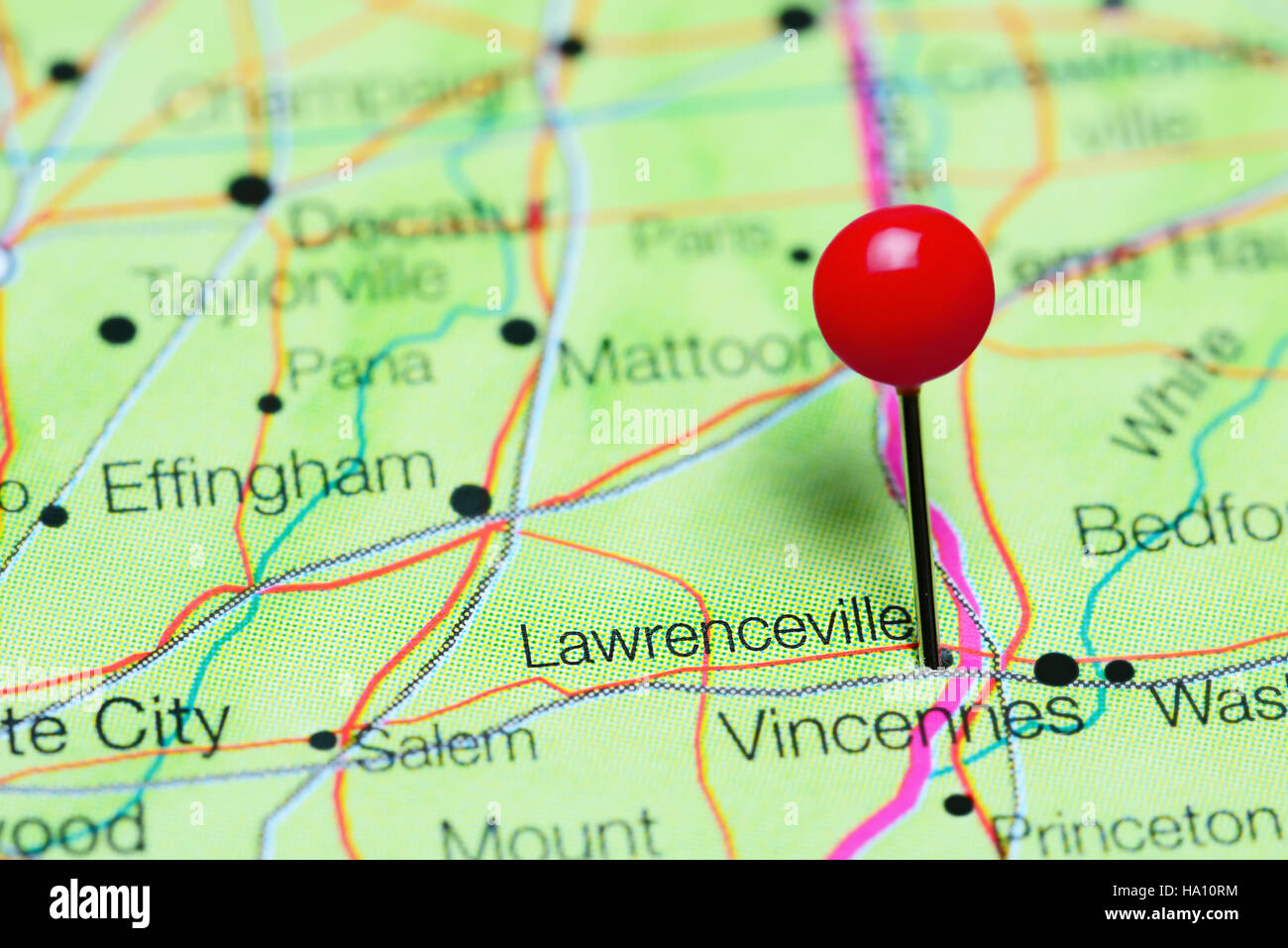 Lawrenceville on a map hi-res stock photography and images - Alamy