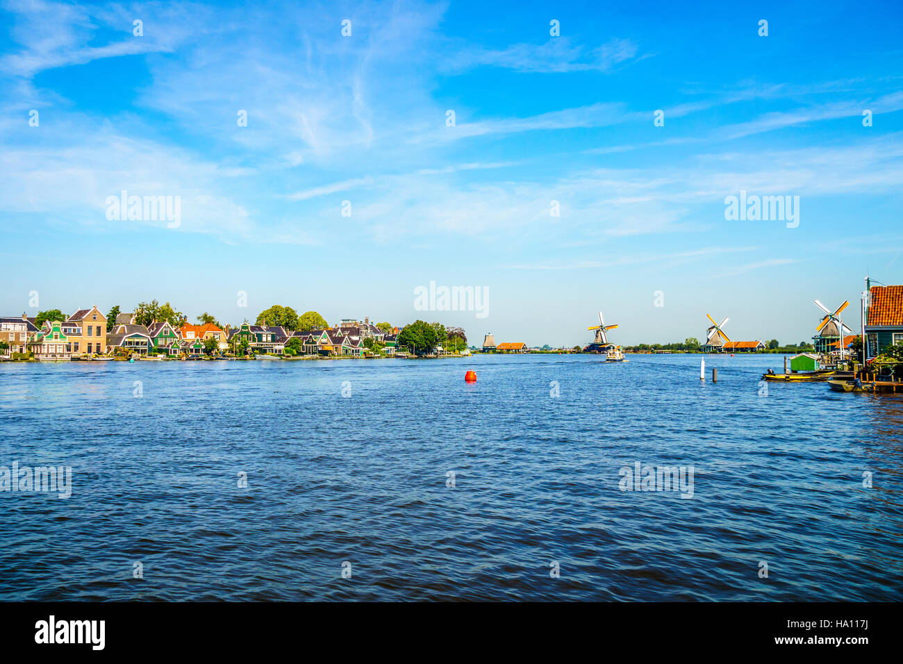 The Village of Zaandijk with its Traditional Dutch Houses on the Zaan ...