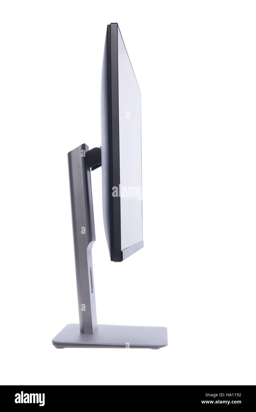 New monitor, computer display, side view - isolated on white background ...