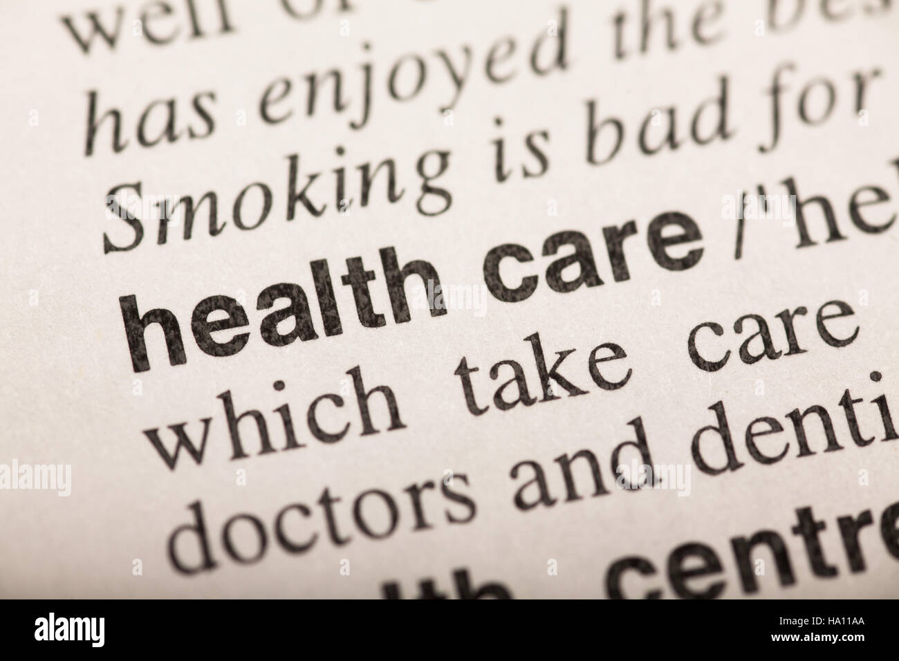health care - text in dictionary Stock Photo - Alamy