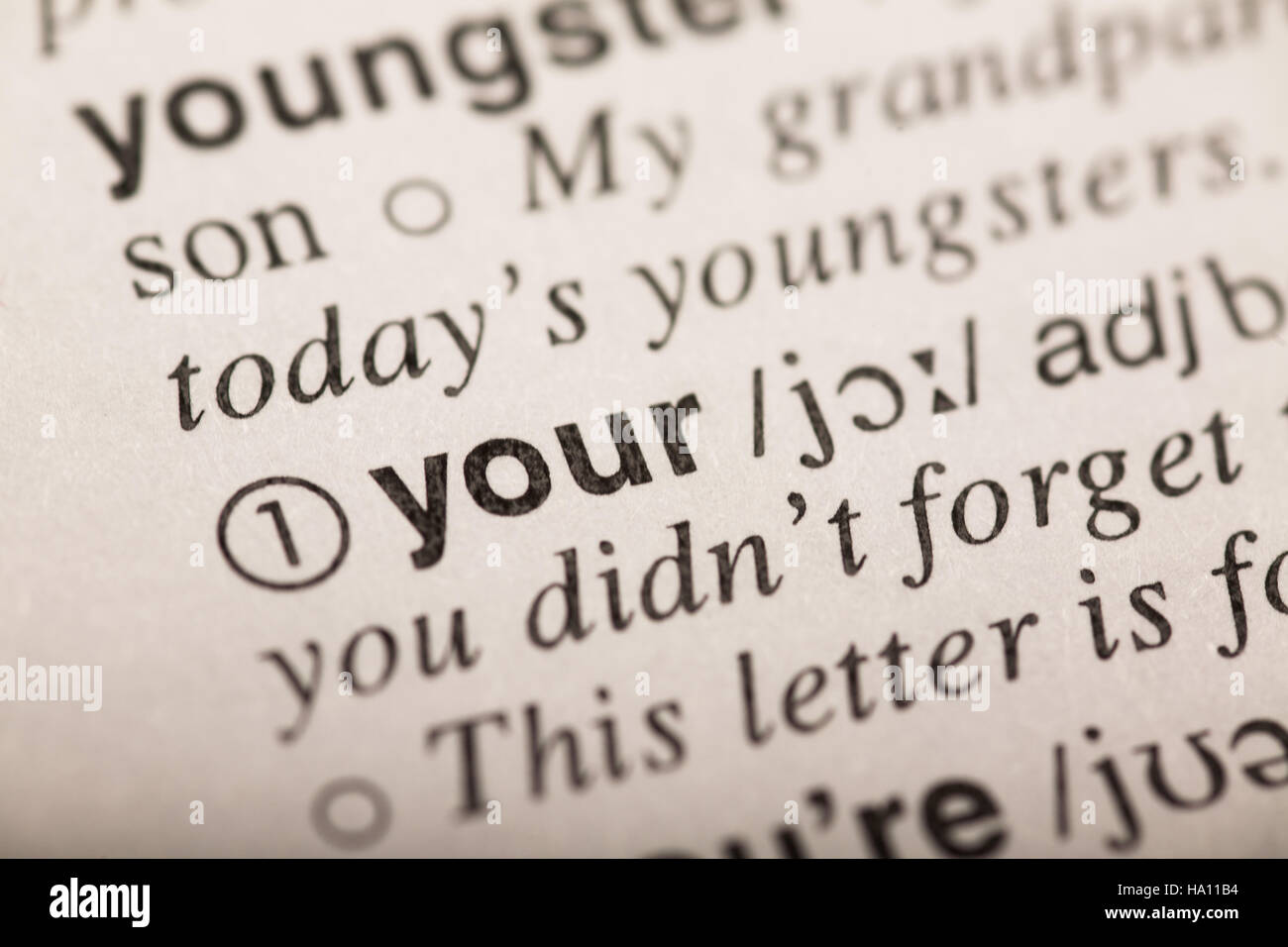 your - word in dictionary Stock Photo - Alamy