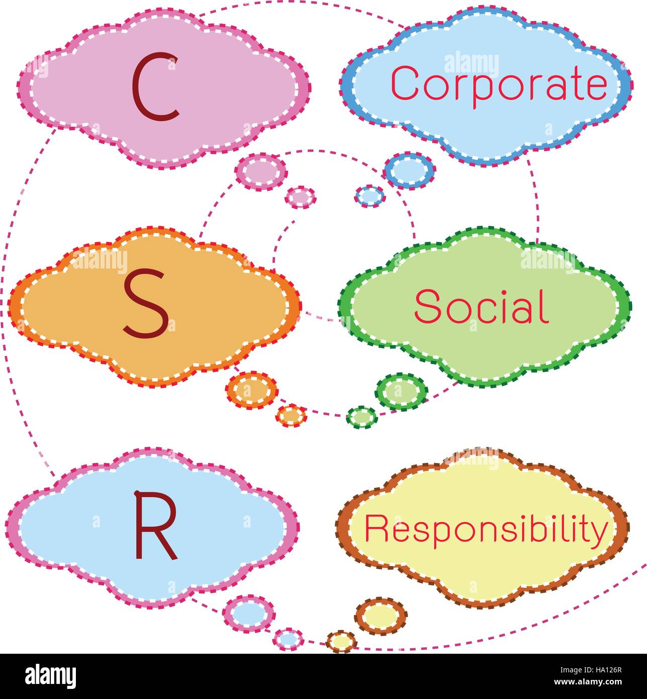Colorful of Speech Bubbles with CSR or Corporate Social Responsibility ...
