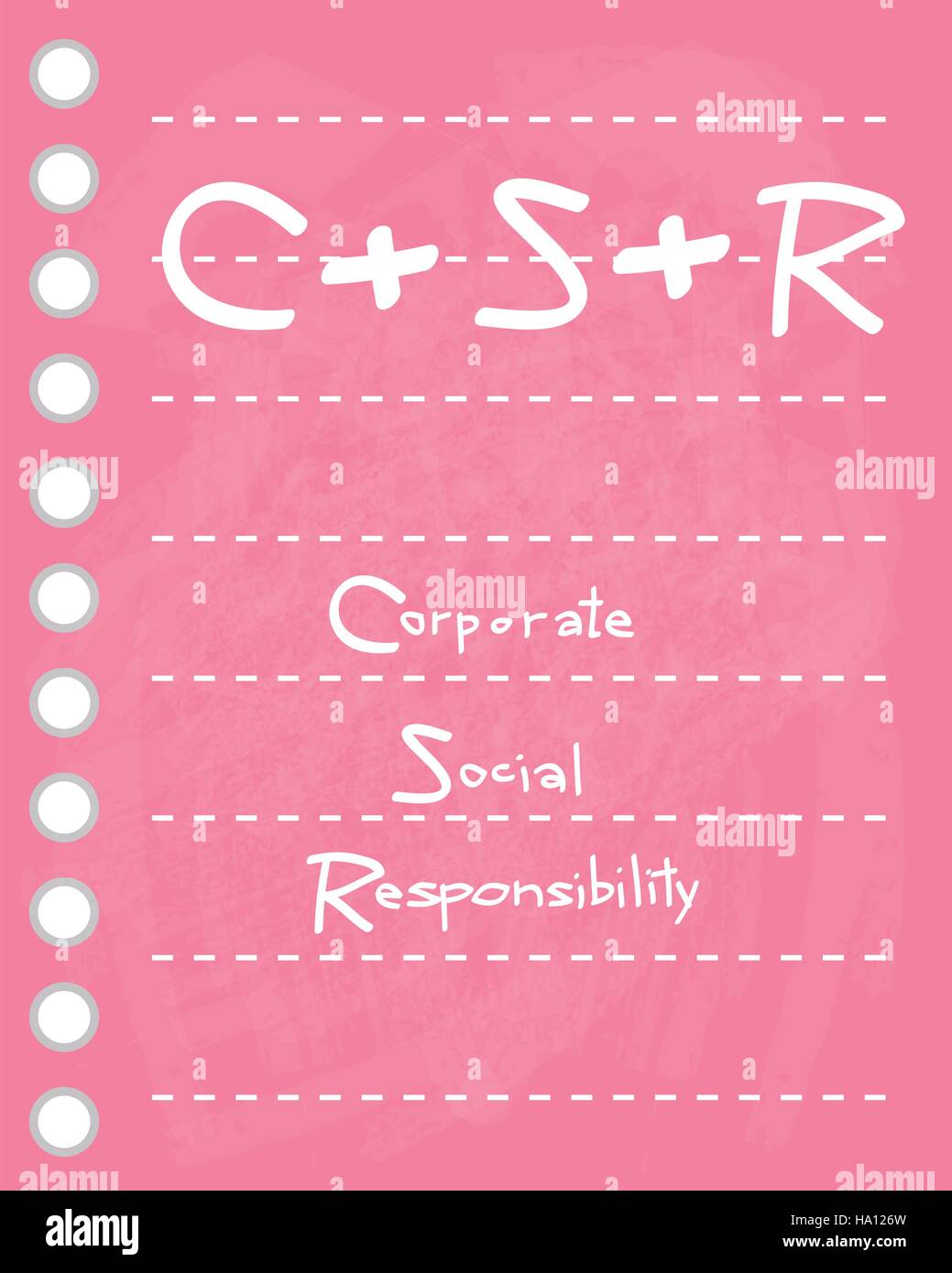 Business Concepts, Pink Paper with CSR Abbreviation or Corporate Social ...