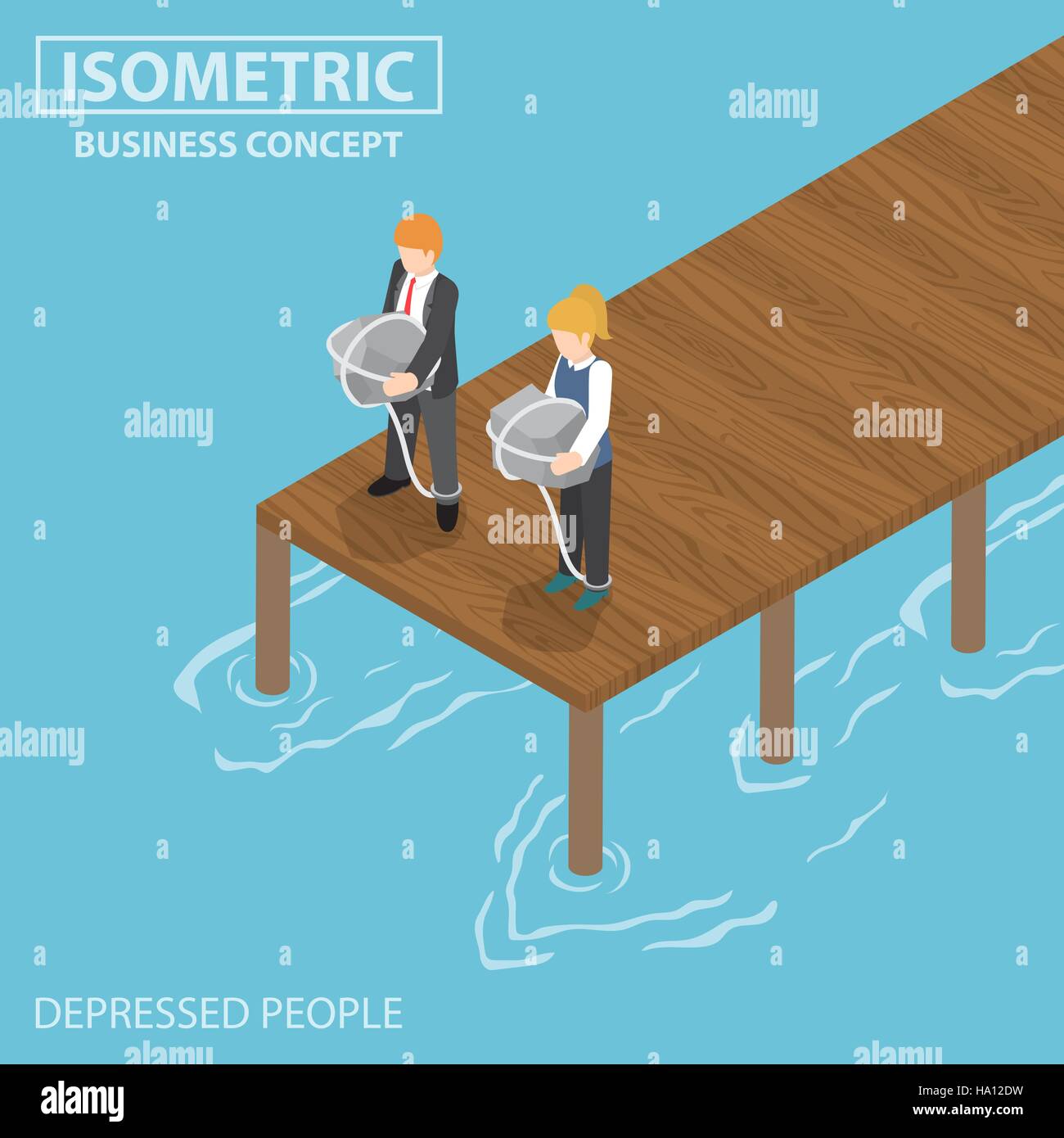 Sad depressed woman standing Stock Vector Images - Alamy