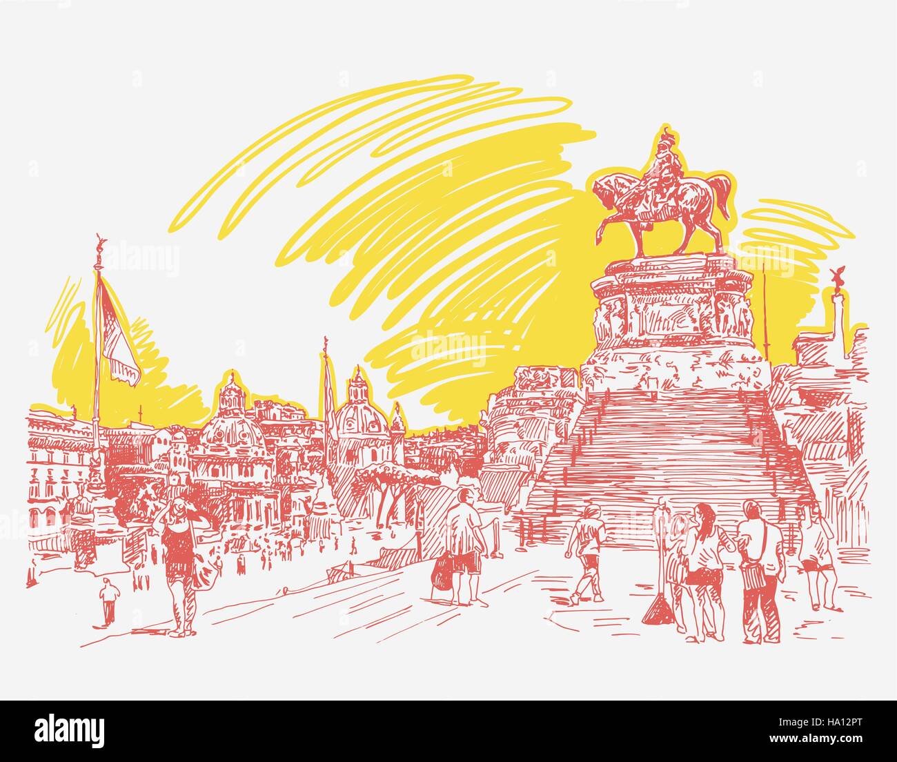 Old town square piazza Stock Vector Images - Alamy