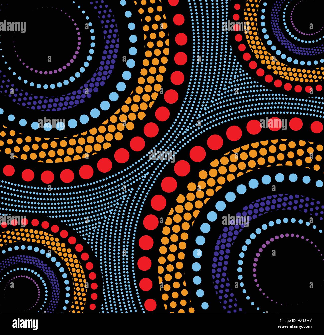 Illustration based on aboriginal style of dot painting Stock Vector ...