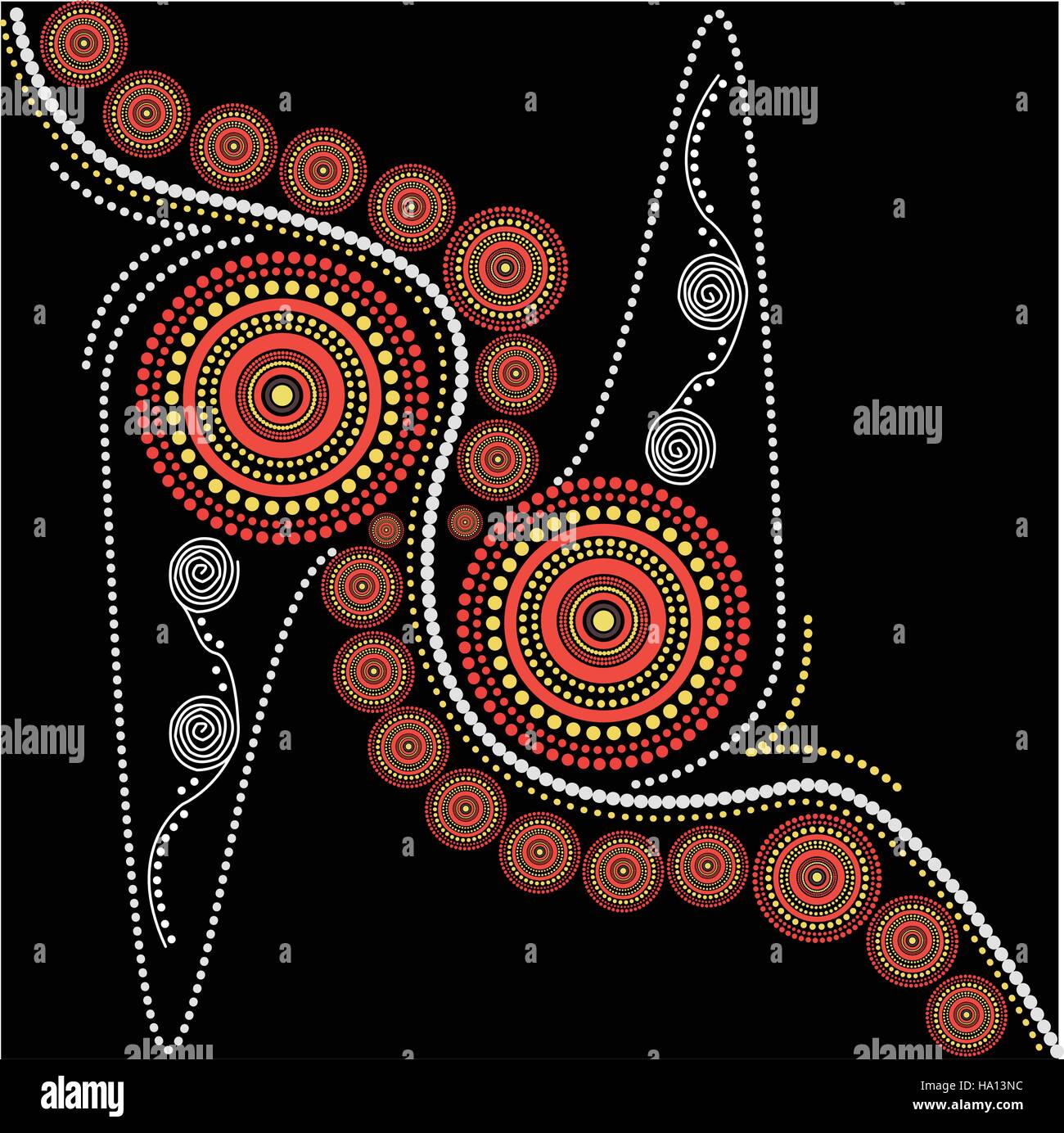 Illustration based on aboriginal style of dot painting Stock Vector ...