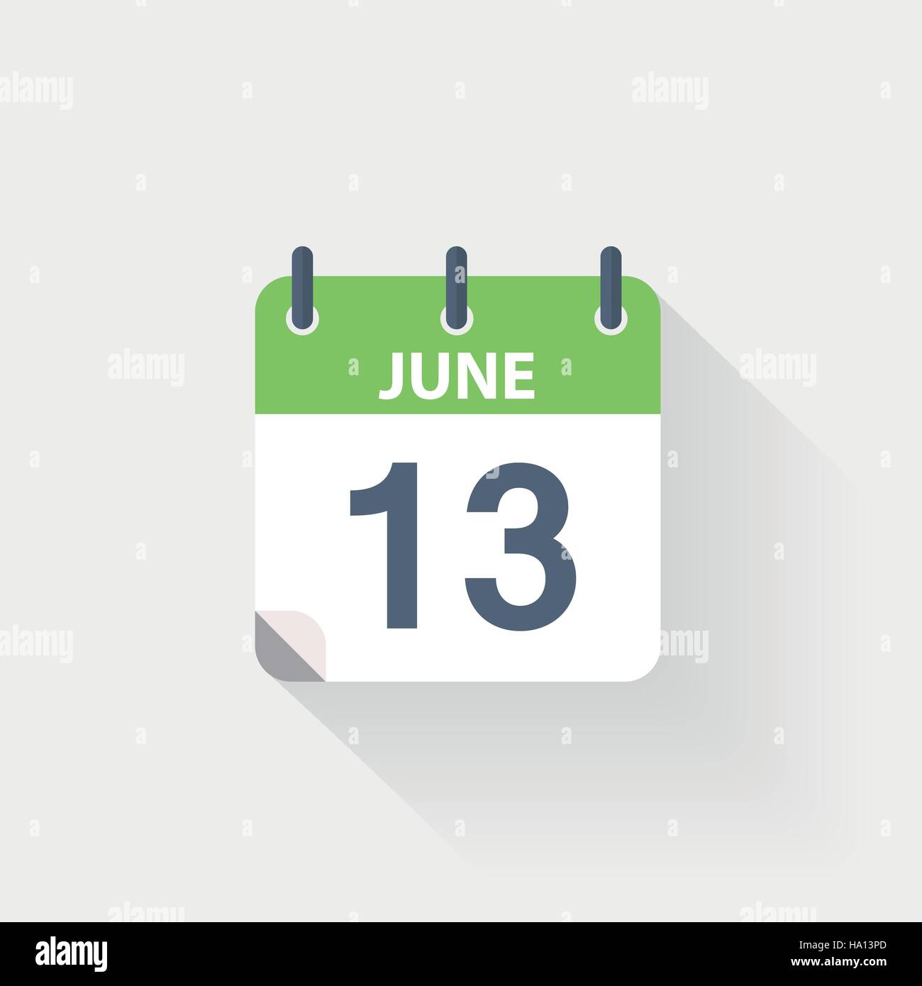 13 june calendar icon on grey background Stock Vector Image & Art - Alamy