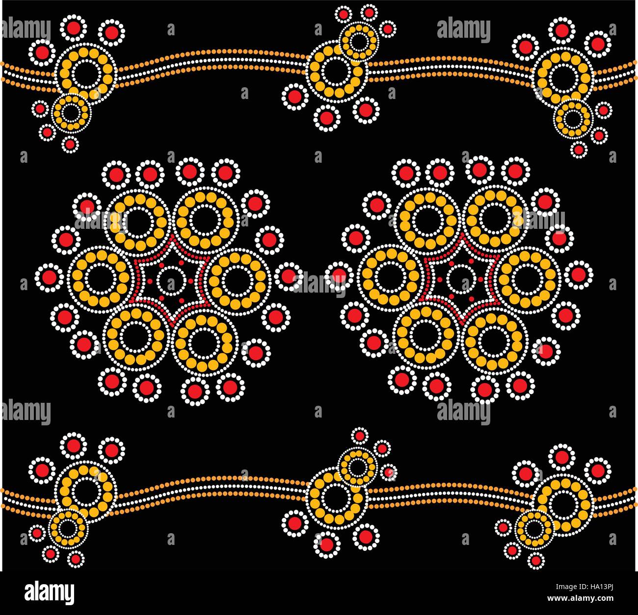 Illustration based on aboriginal style of dot painting Stock Vector ...