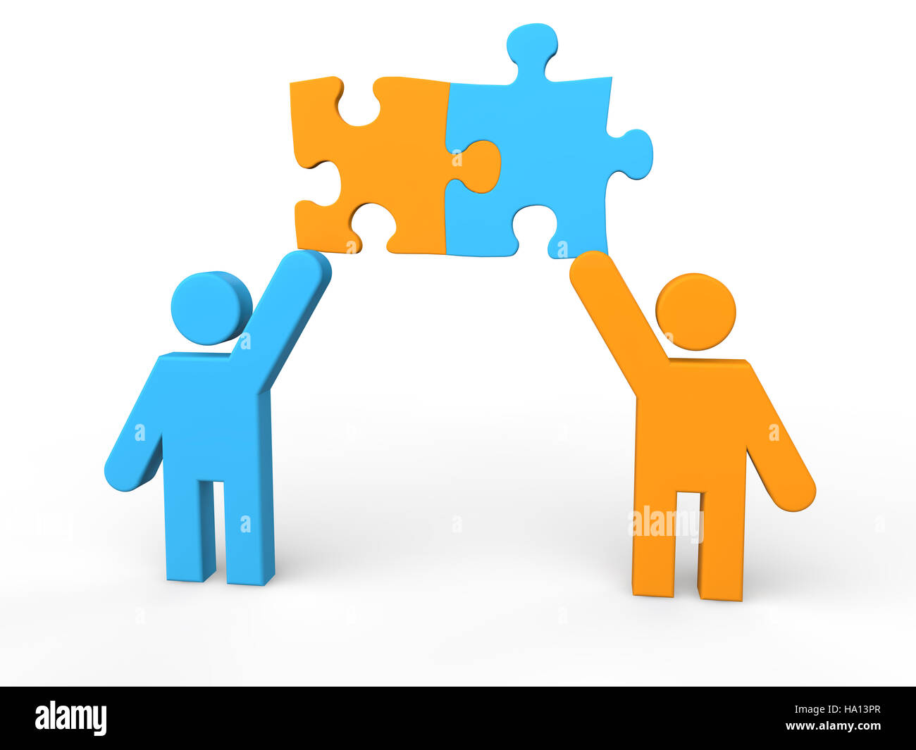 3d men joining puzzle pieces Stock Photo - Alamy