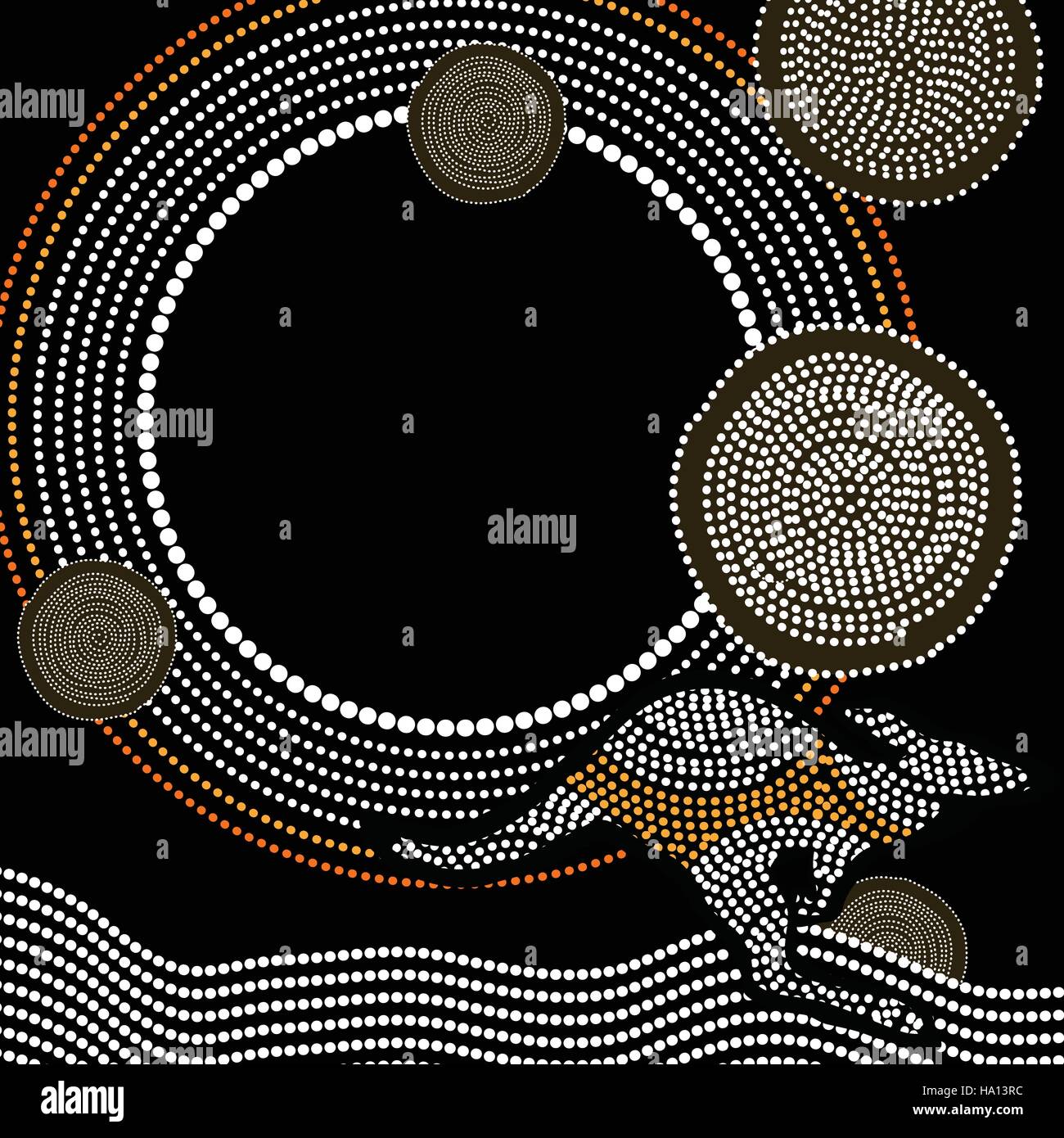 Illustration based on aboriginal style of dot painting Stock Vector ...