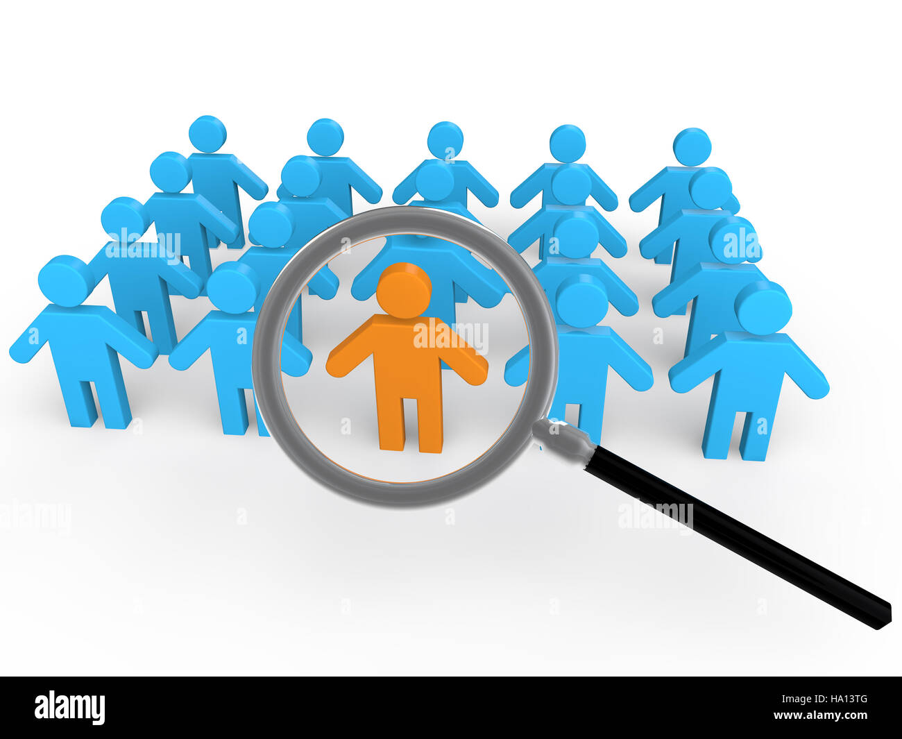 3d man search in the crowd Stock Photo - Alamy