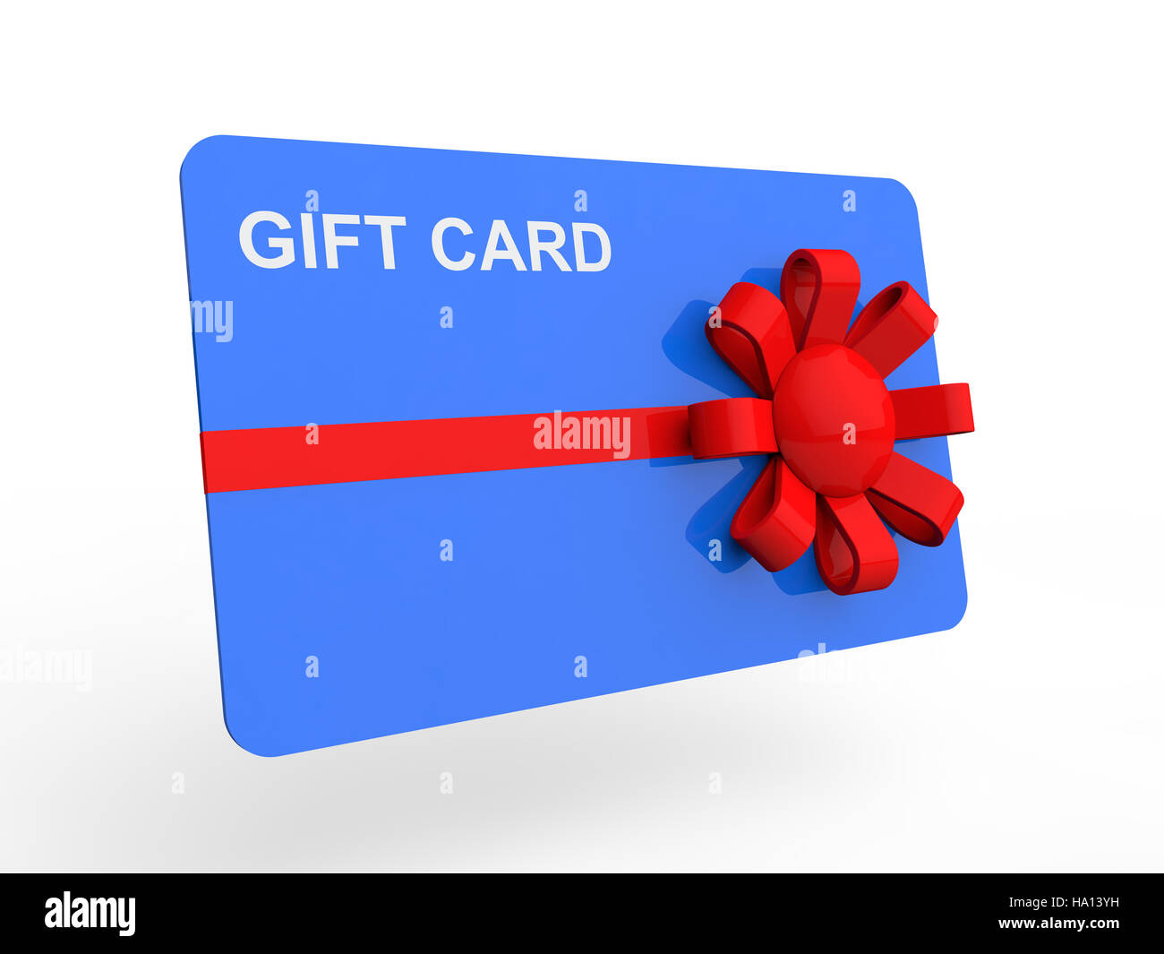3d gift card with ribbon Stock Photo - Alamy