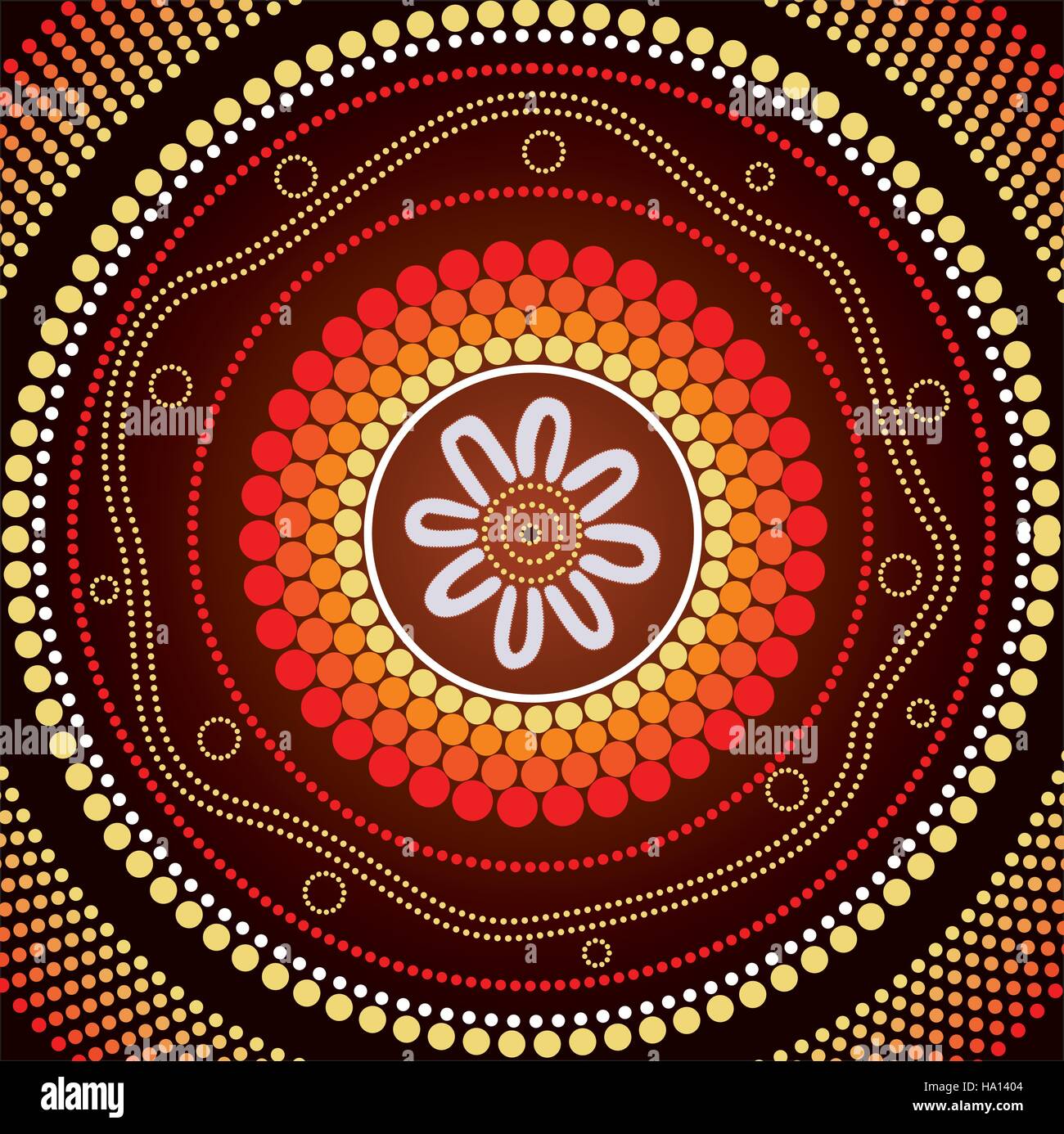 Illustration based on aboriginal style of dot painting Stock Vector ...