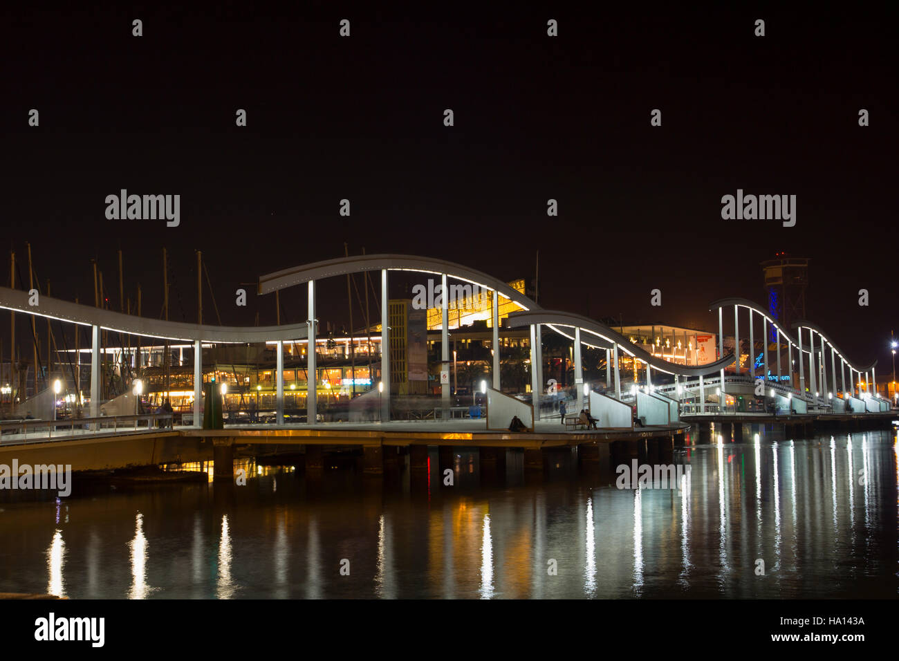 Port vell night view hi-res stock photography and images - Alamy