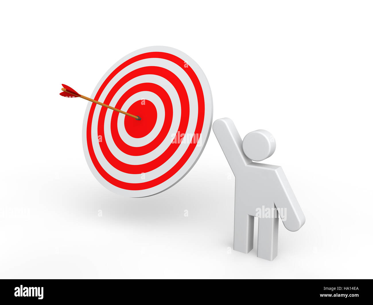3D man showing target arrow Stock Photo - Alamy