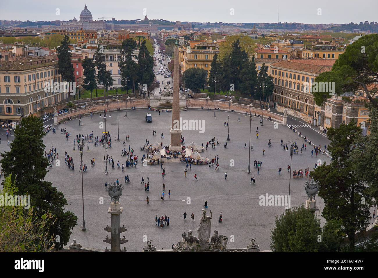 piazza di popolo, rome, aerial view Stock Photo - Alamy