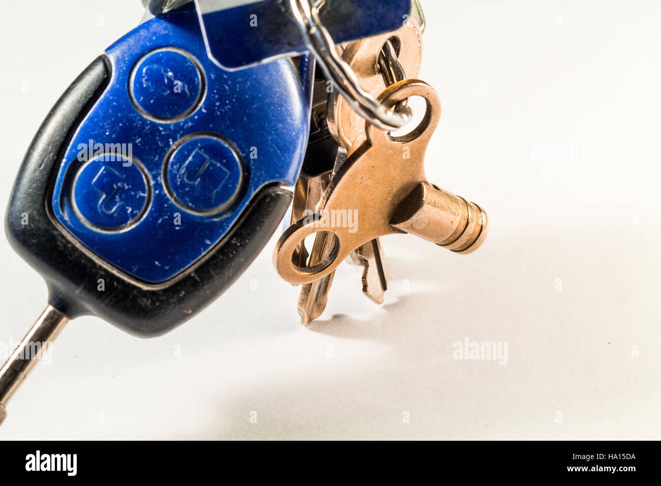 Close up of cars keys on a white background Stock Photo - Alamy