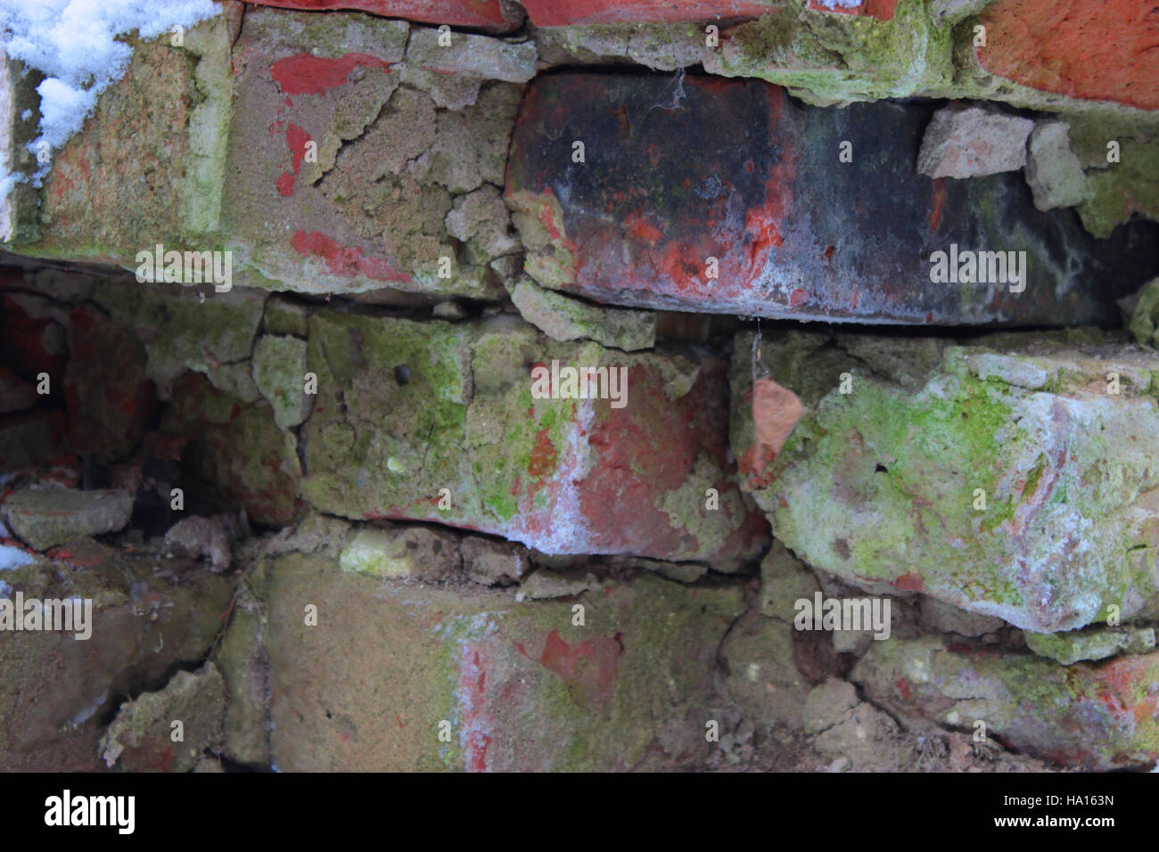 old burned frozen mold brick background Stock Photo - Alamy